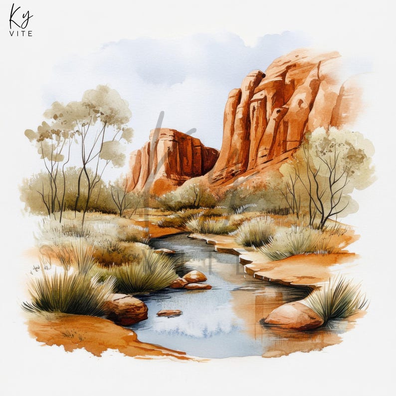 12 Australian Outback Clipart, Australian Landscape, Printable ...