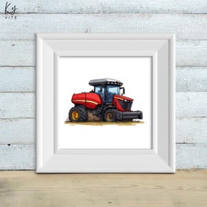 14 Combine Harvester Vehicle Clipart, Printable Watercolor Clipart ...