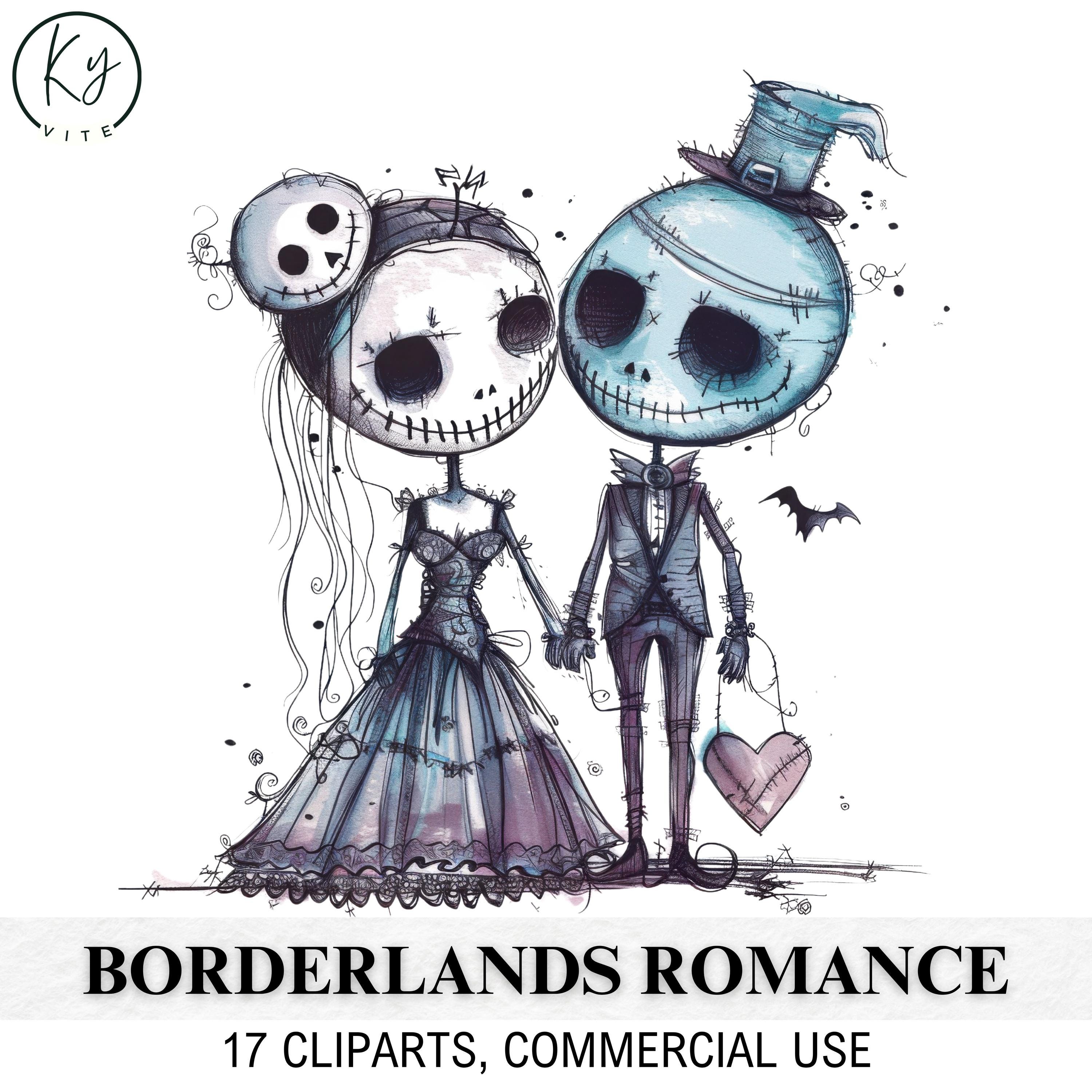 17 Whimsical Borderlands Clipart, Wedding Couple, Printable Watercolor ...
