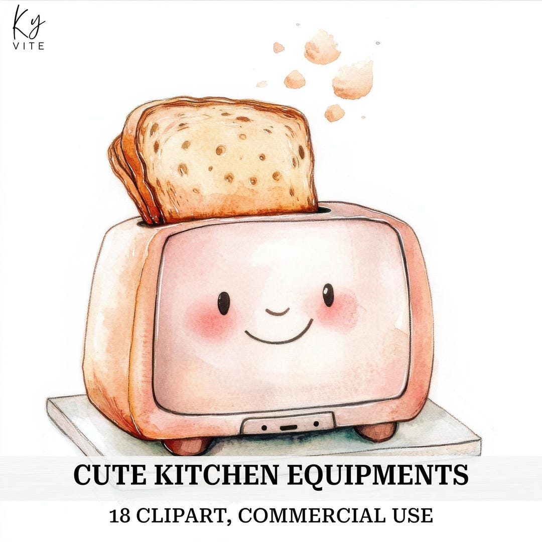 18 Cute Kitchen Equipment Clipart, Kawaii, Cooking and Baking Tools ...