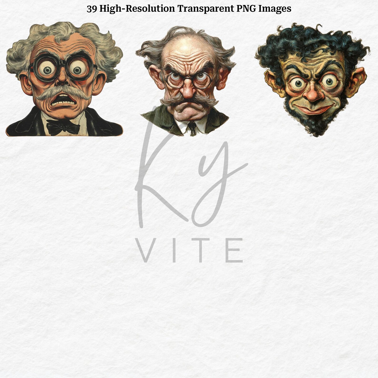Mad Scientist Head Clipart: Vintage PNG Bundle for Junk Journals ...