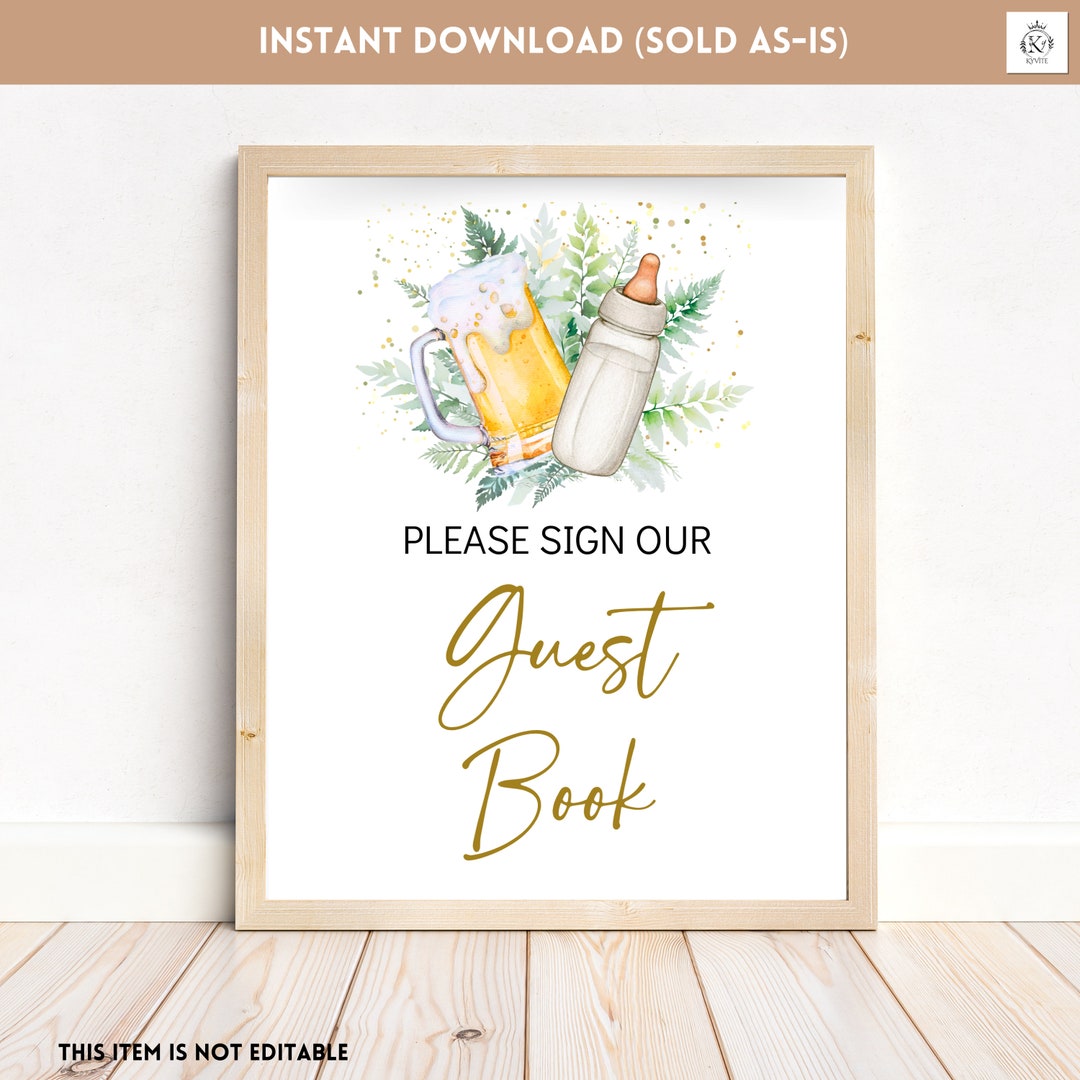 Baby Shower Guest Book Sign, Baby Shower Activity Sign, Sign Our Guest ...