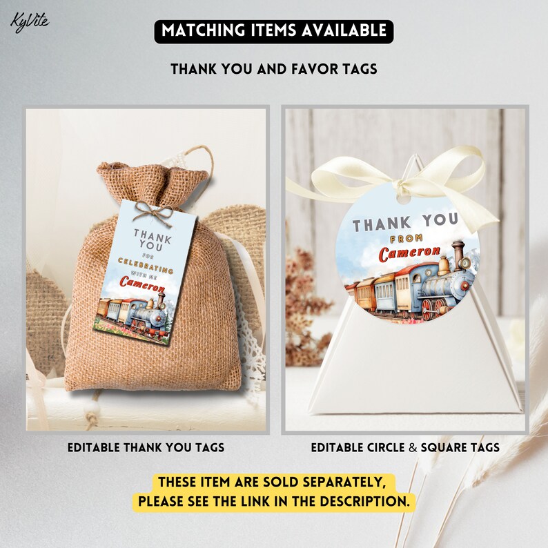 Editable Train Birthday Gable Box Label, Party Favor/gift Box Label ...