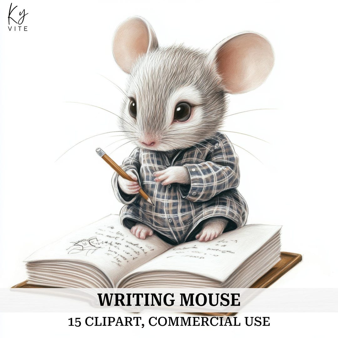 15 Writing Mouse Clipart, Typing Mouse, Cartoon Mouse, Printable ...