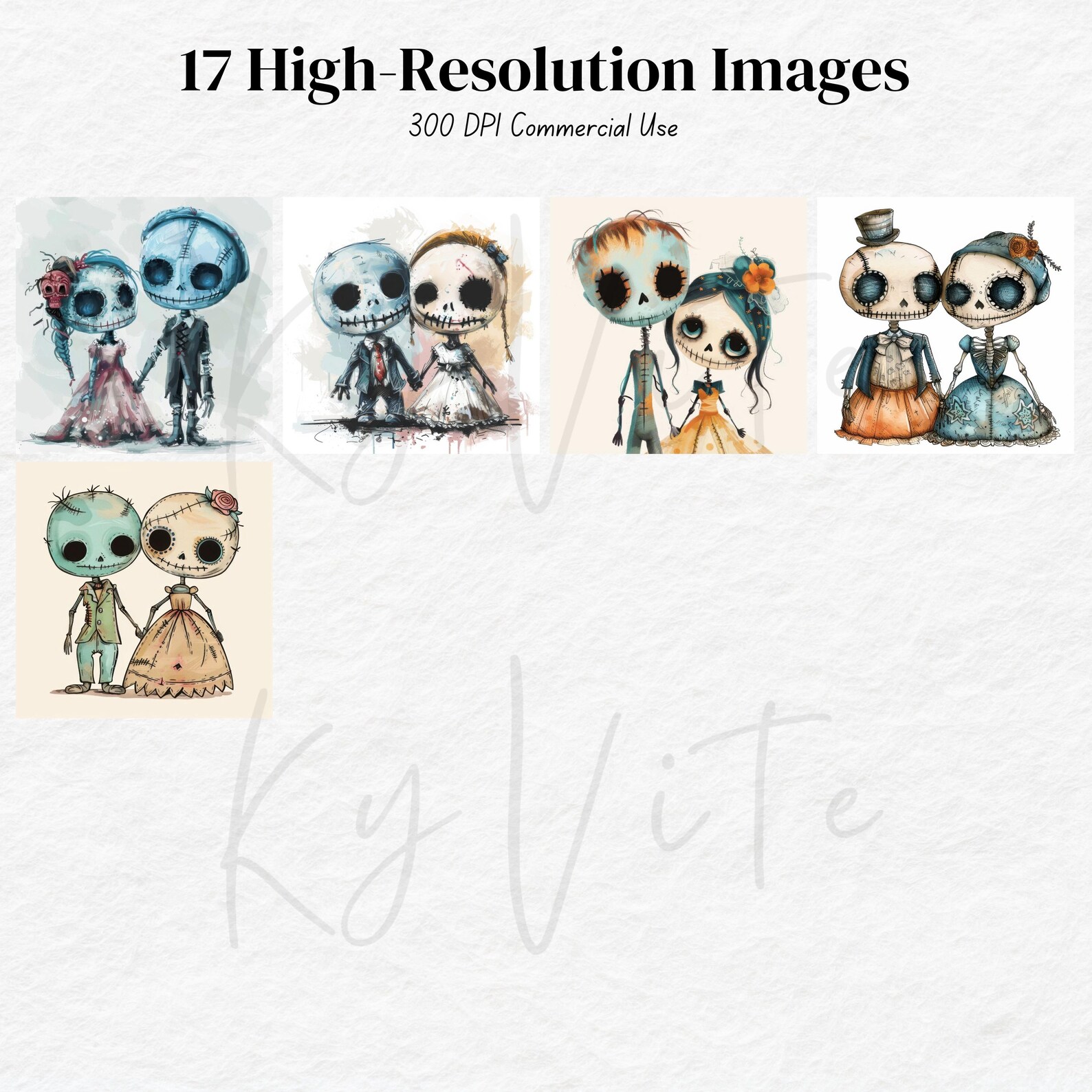 17 Whimsical Borderlands Clipart, Wedding Couple, Printable Watercolor ...