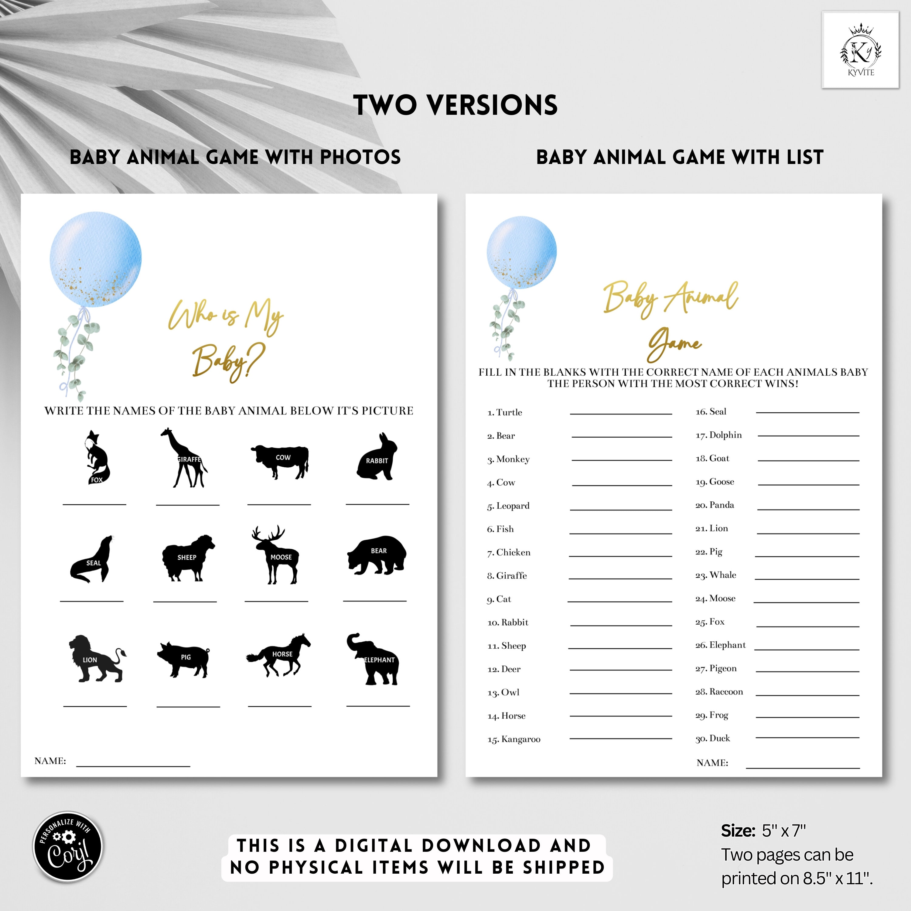 Editable Who is My Baby Baby Shower Game Oh Boy Blue - Etsy