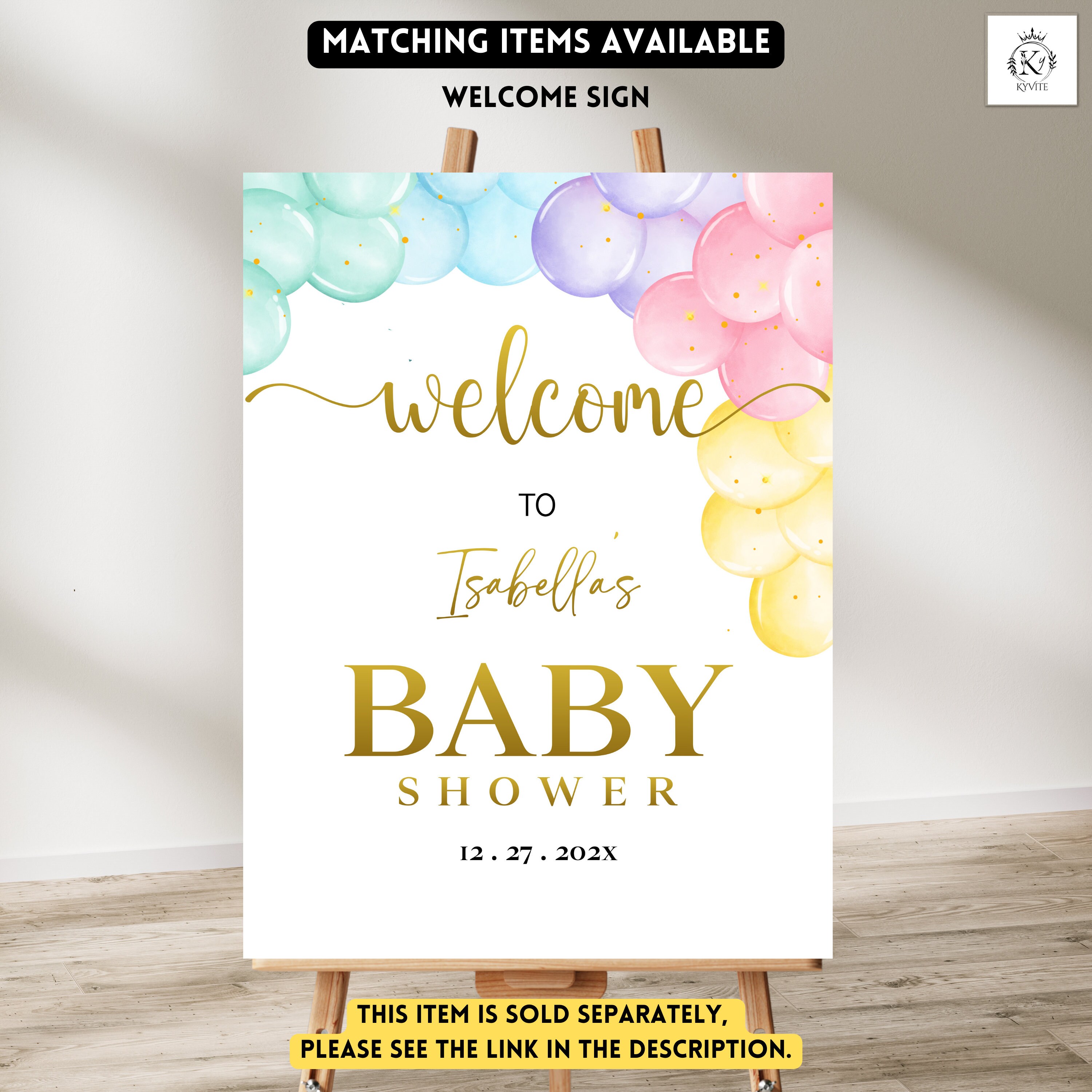 Baby Shower Wipes Raffle Game Sign With Raffle Card, Pastel Balloons ...