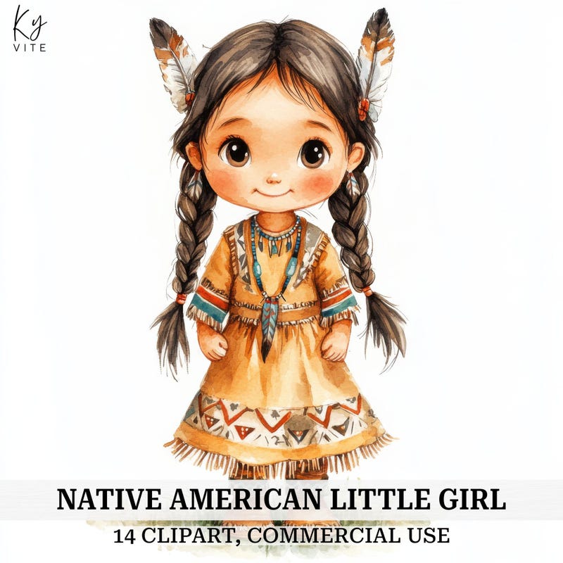 Indigenous Girl Clipart - Etsy