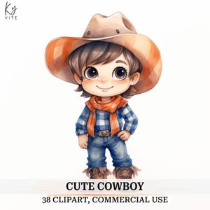 38 Cowboy Clipart, Cartoon Little Cowboy, Cute Cowboys, Printable ...