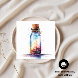 15 Pixie Dust Bottle Clipart, Pixie Potion, Printable Watercolor ...