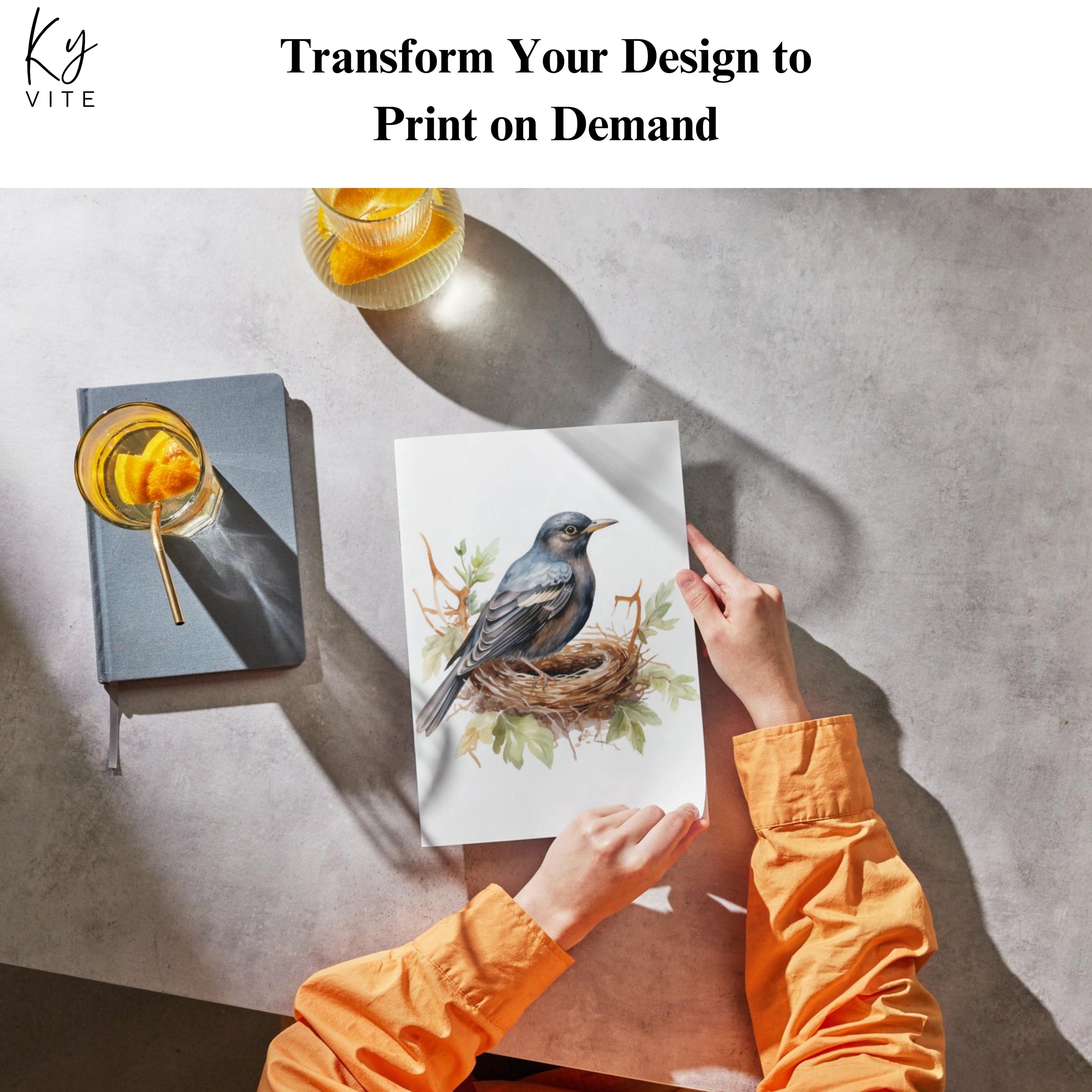 9 Watercolor Starling Bird Clipart for POD, Paper Craft, Nursery Decor ...