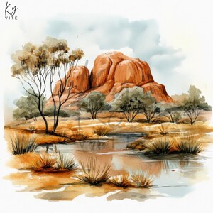 12 Australian Outback Clipart, Australian Landscape, Printable ...