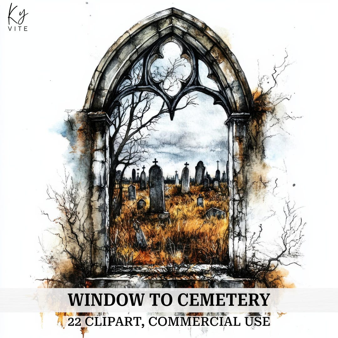 22 Window View of an Abandoned Cemetery, Window to Cemetery, Printable ...