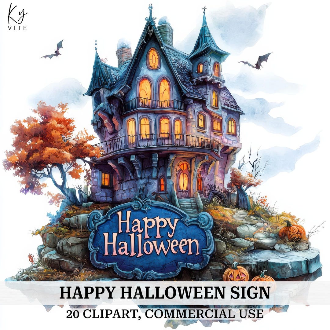20 Halloween Banner Clipart, Halloween Sign, High Quality, Printable ...