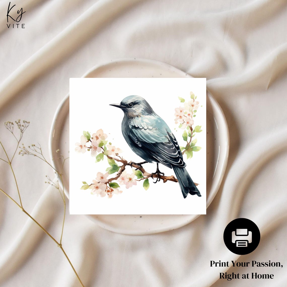 9 Watercolor Starling Bird Clipart for POD, Paper Craft, Nursery Decor ...