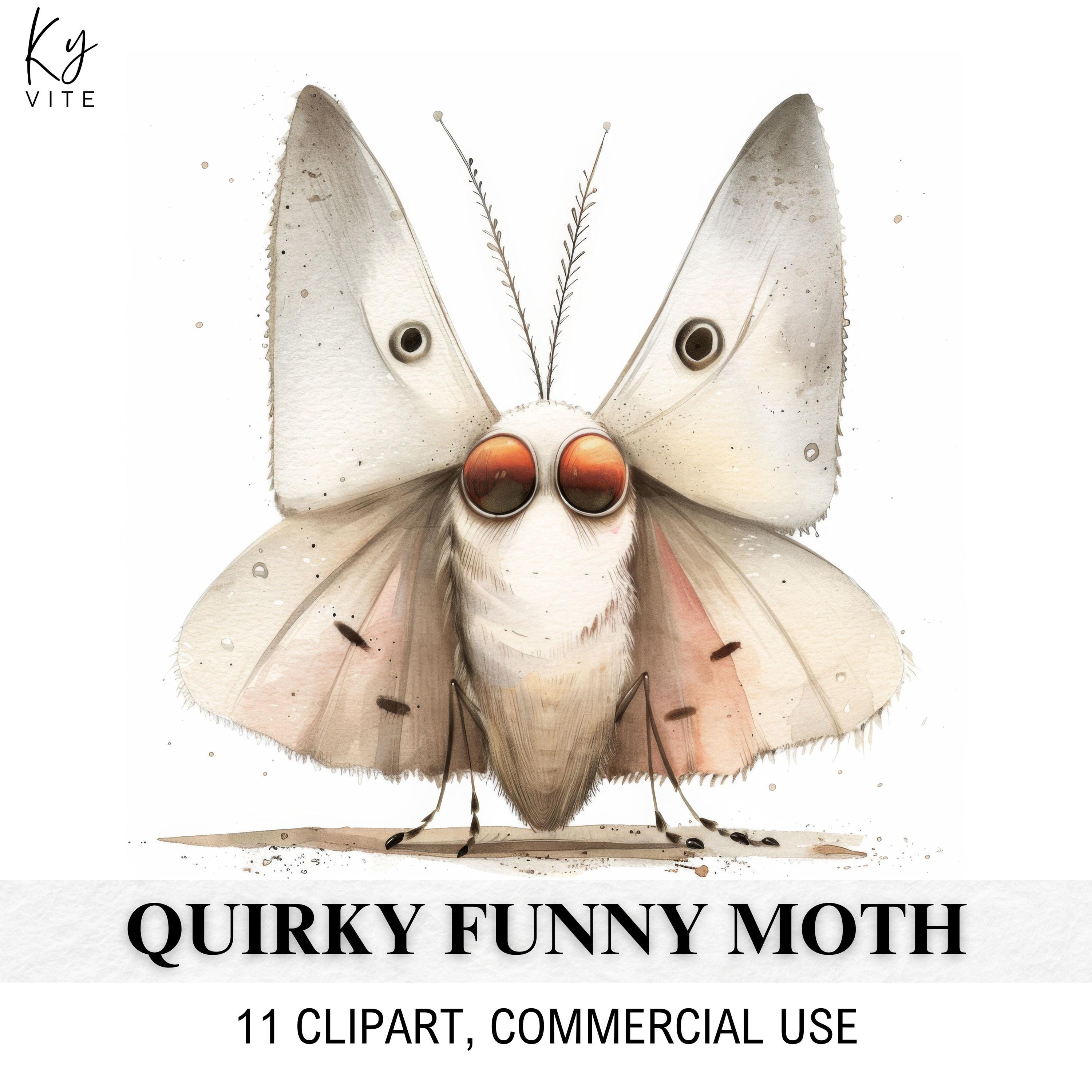 Quirky Moth Watercolor Clipart: Funny Insect Art (digital Download) - Etsy
