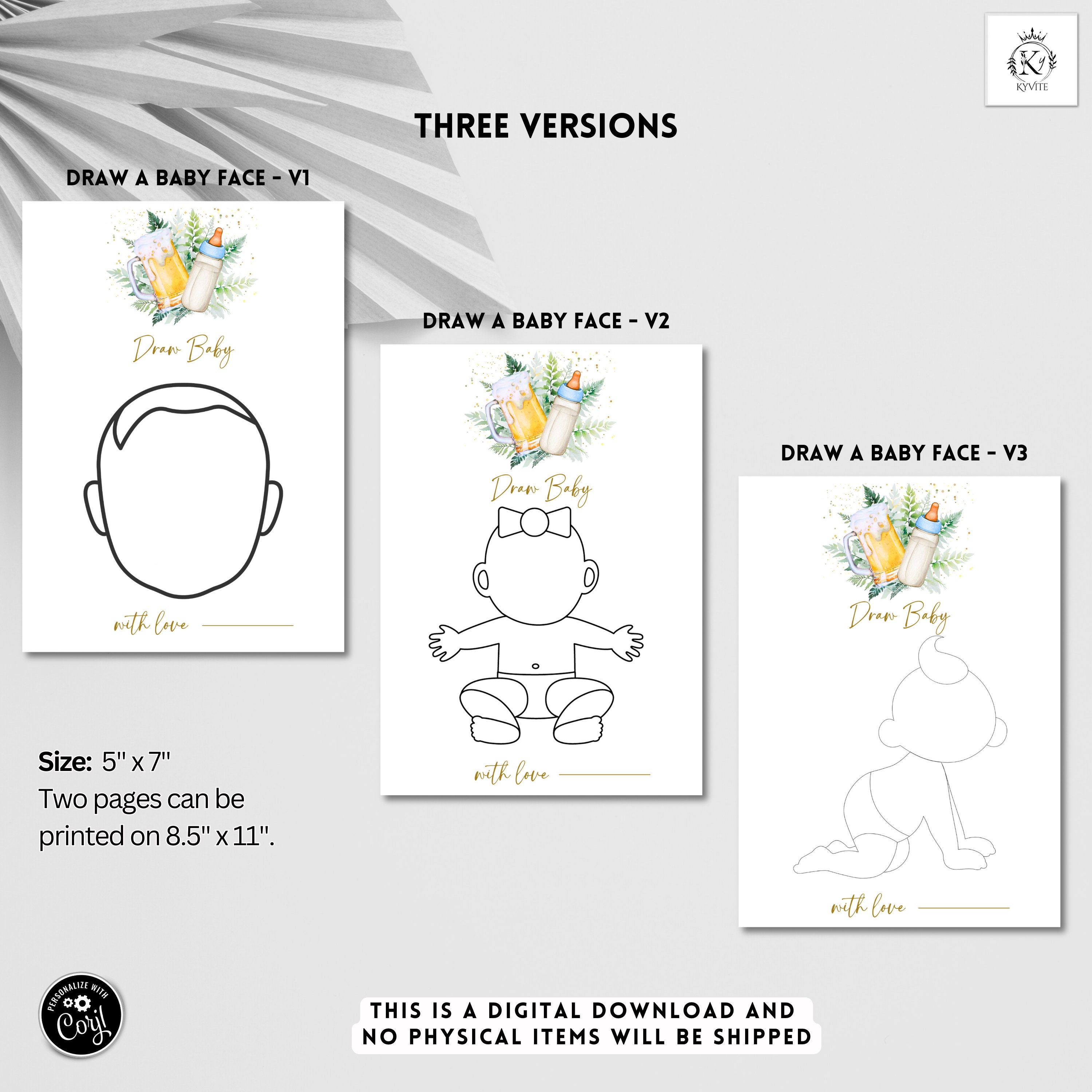 Draw Baby Shower Game Draw the Baby Game Brewing Boy Baby - Etsy