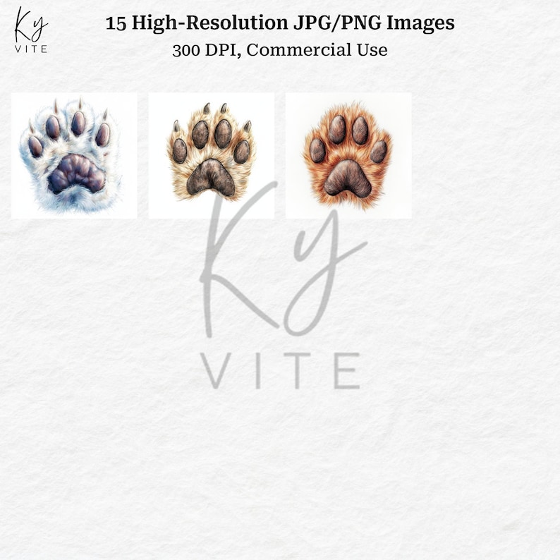 Dog Paw Watercolor Clipart: 15 Paw Print Illustrations (digital ...