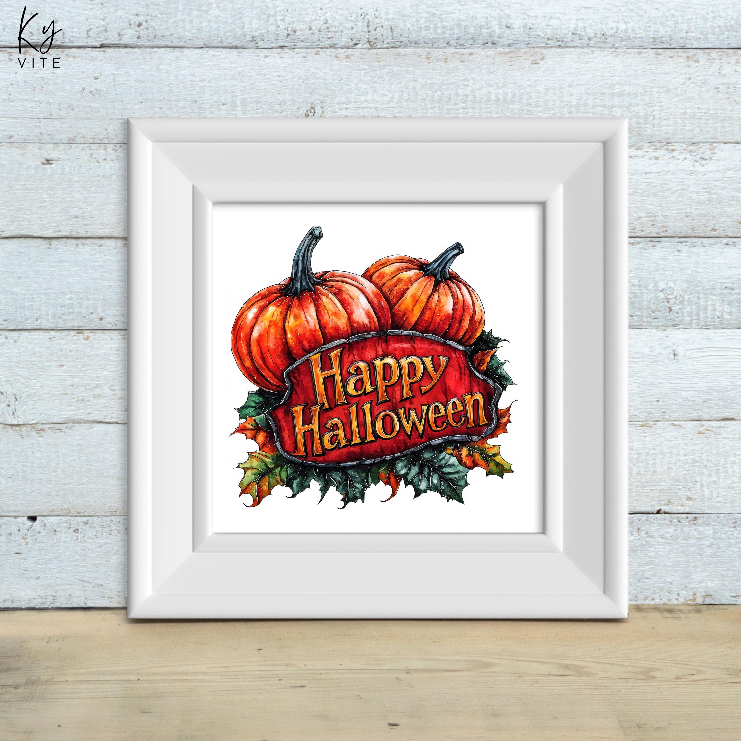 Watercolor Halloween Clipart: 20 Banner Sign Designs (digital Download ...
