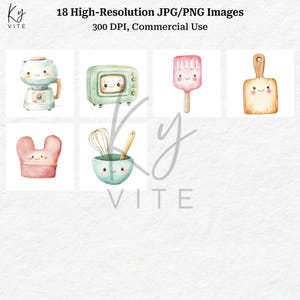 18 Cute Kitchen Equipment Clipart, Kawaii, Cooking and Baking Tools ...