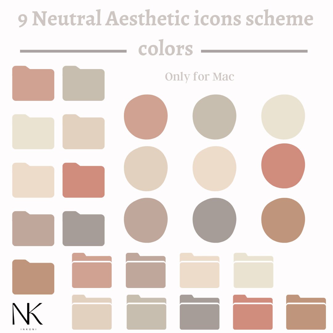 9 Neutral Folder Icons & Aesthetic Scheme Colors - Etsy
