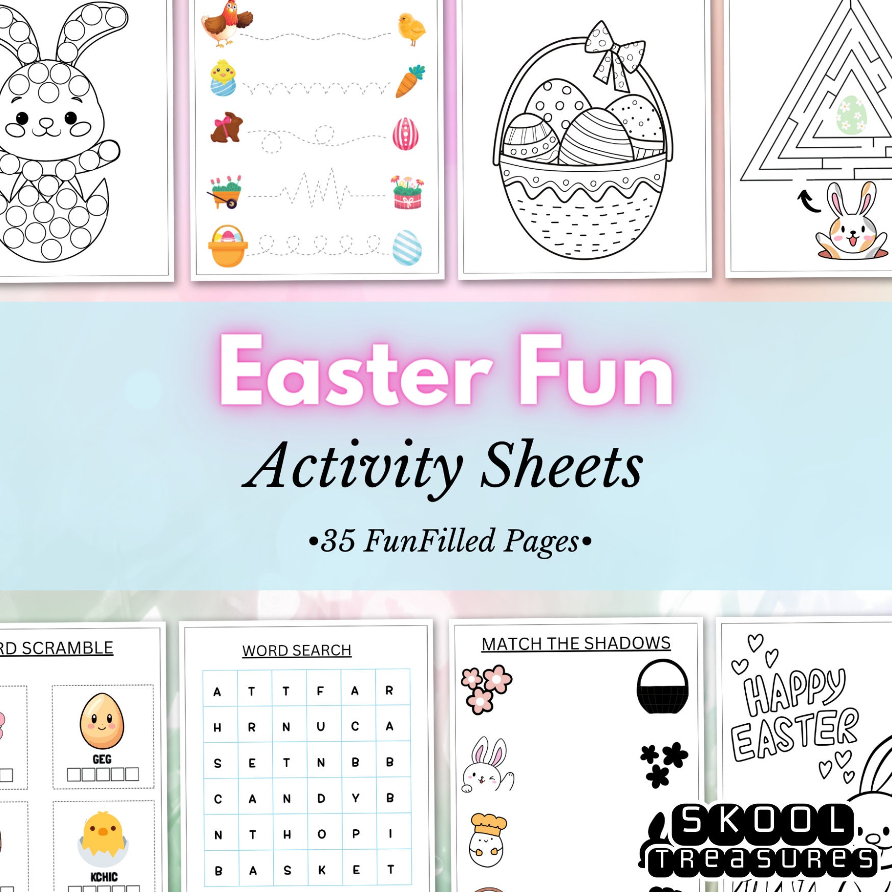 50 Easter Activity Worksheet Printables, Kids Spring Activities ...