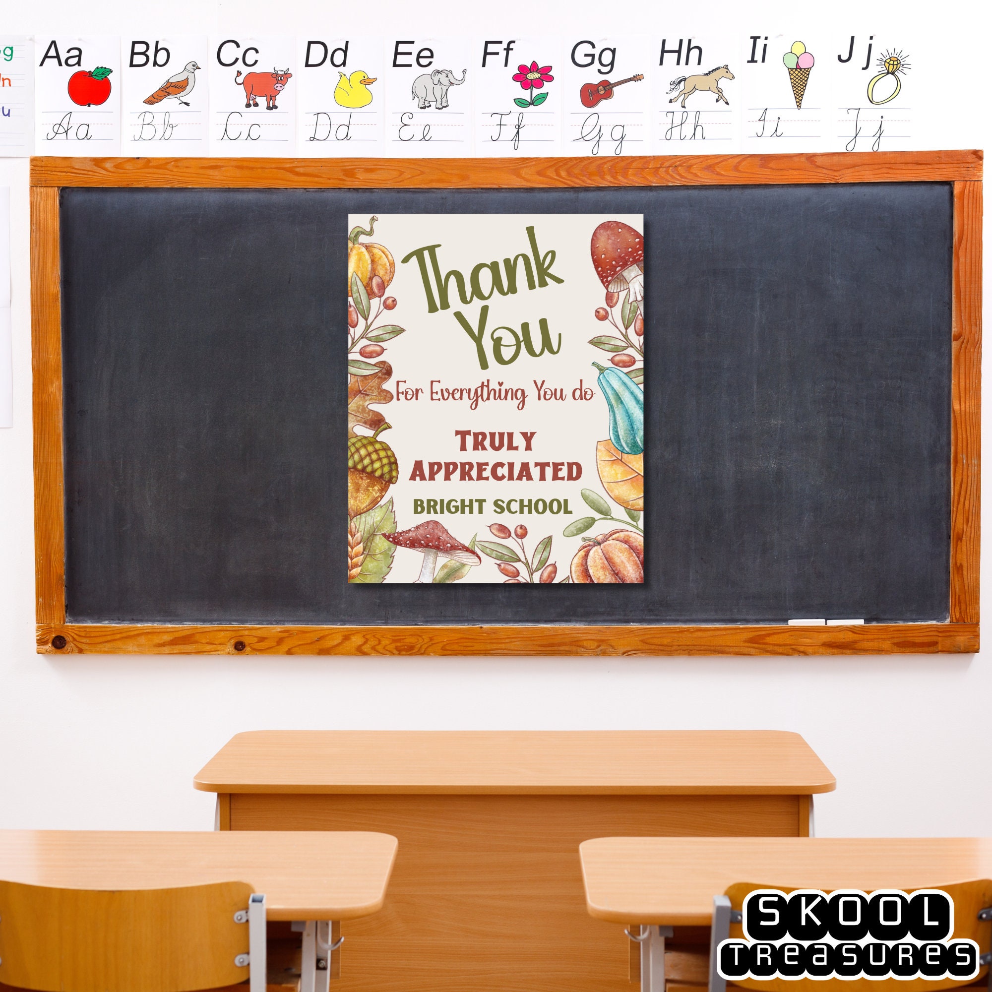 Editable Fall Themed Thank You Sign Appreciation Sign - Etsy