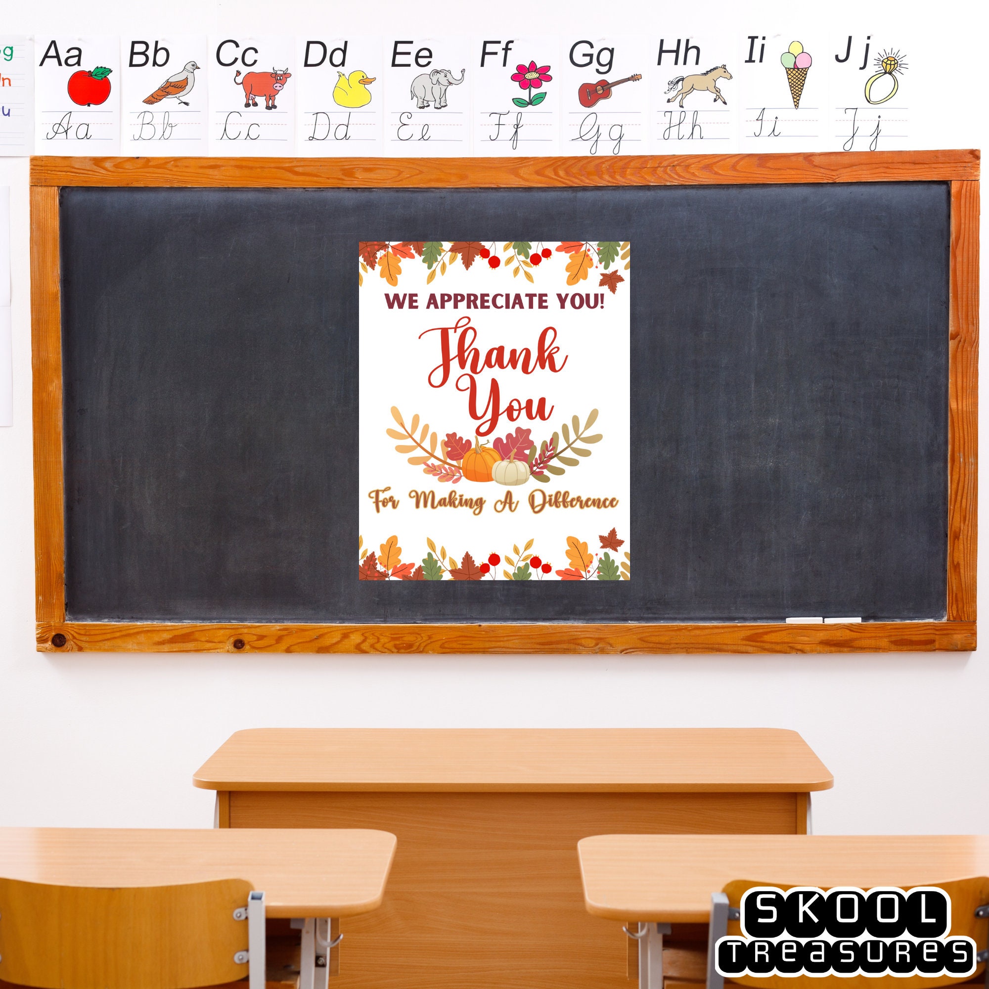 Editable Fall Themed Appreciation Sign, Thank You Sign, Thanksgiving ...