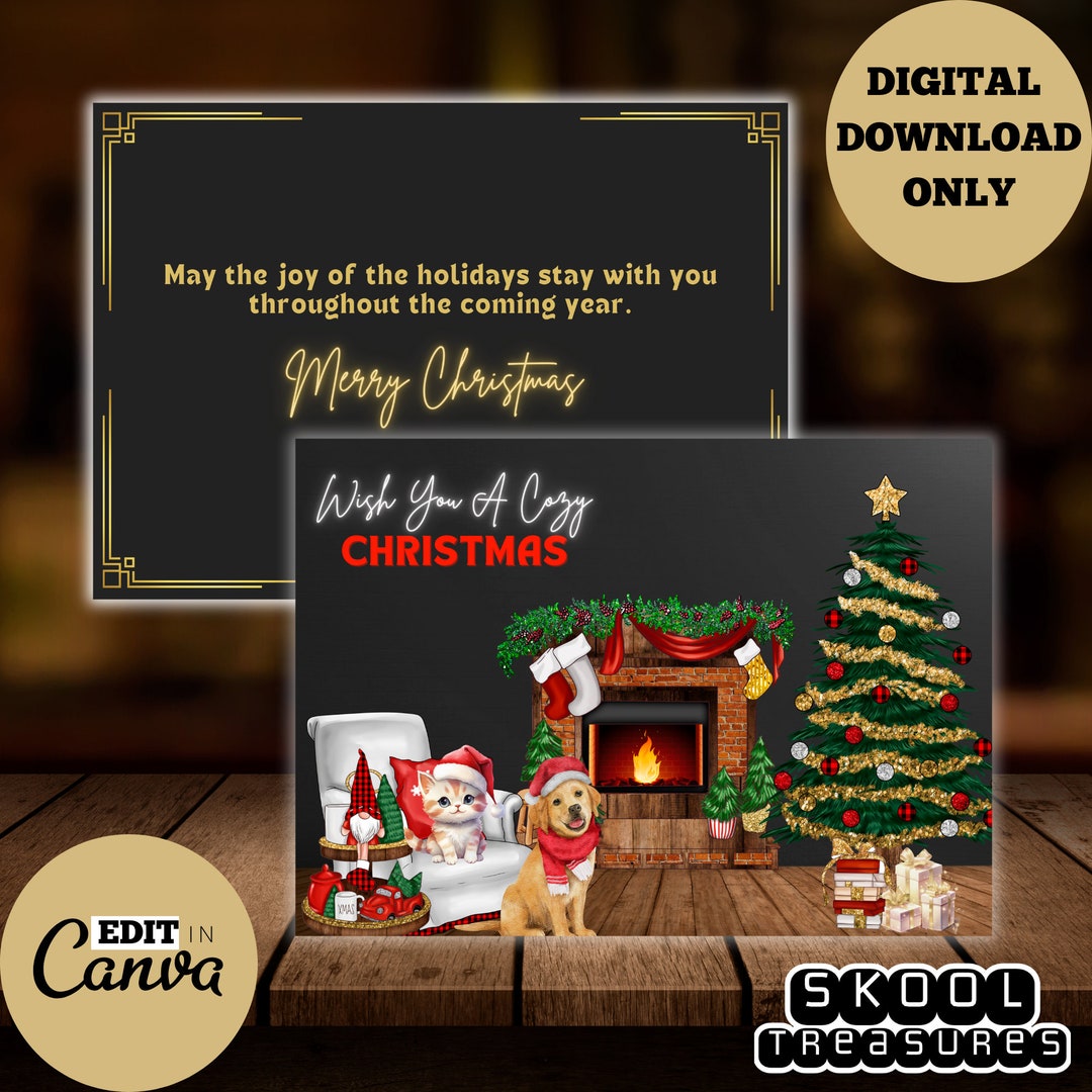 Editable Merry Christmas Card Printable, Xmas Teacher, School Staff ...