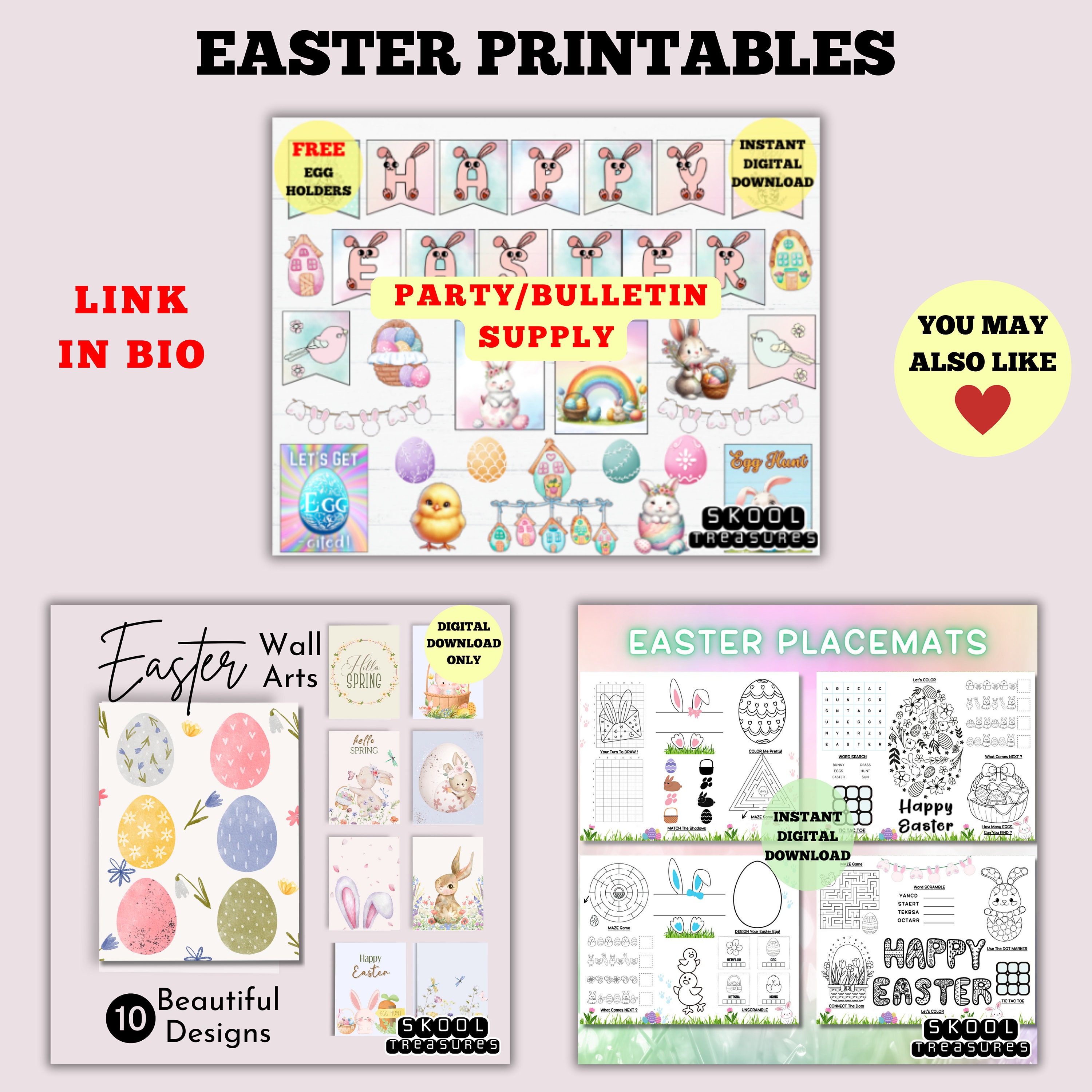 50 Easter Activity Worksheet Printables, Kids Spring Activities ...