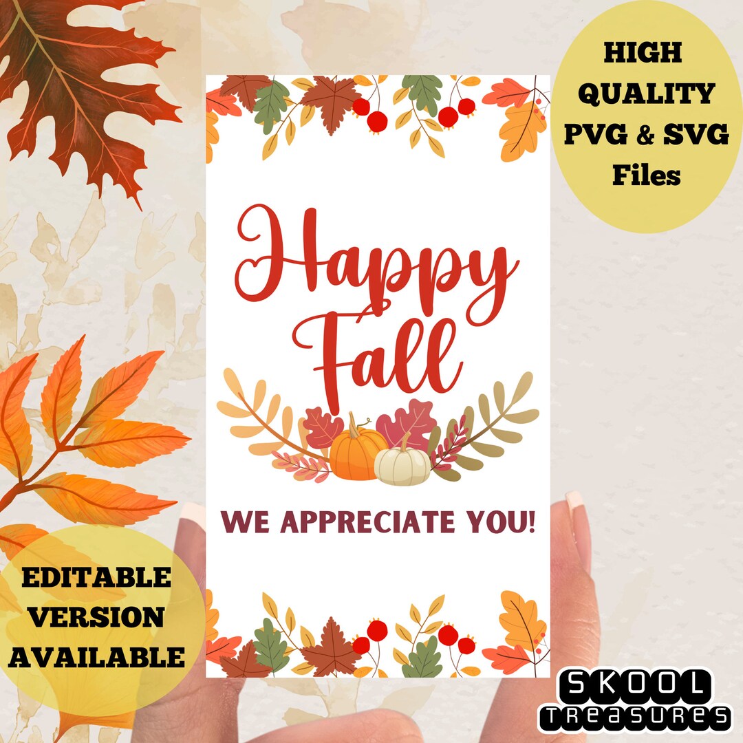 Editable Fall Themed Gift Tags Thank You Sign Thanksgiving - Etsy