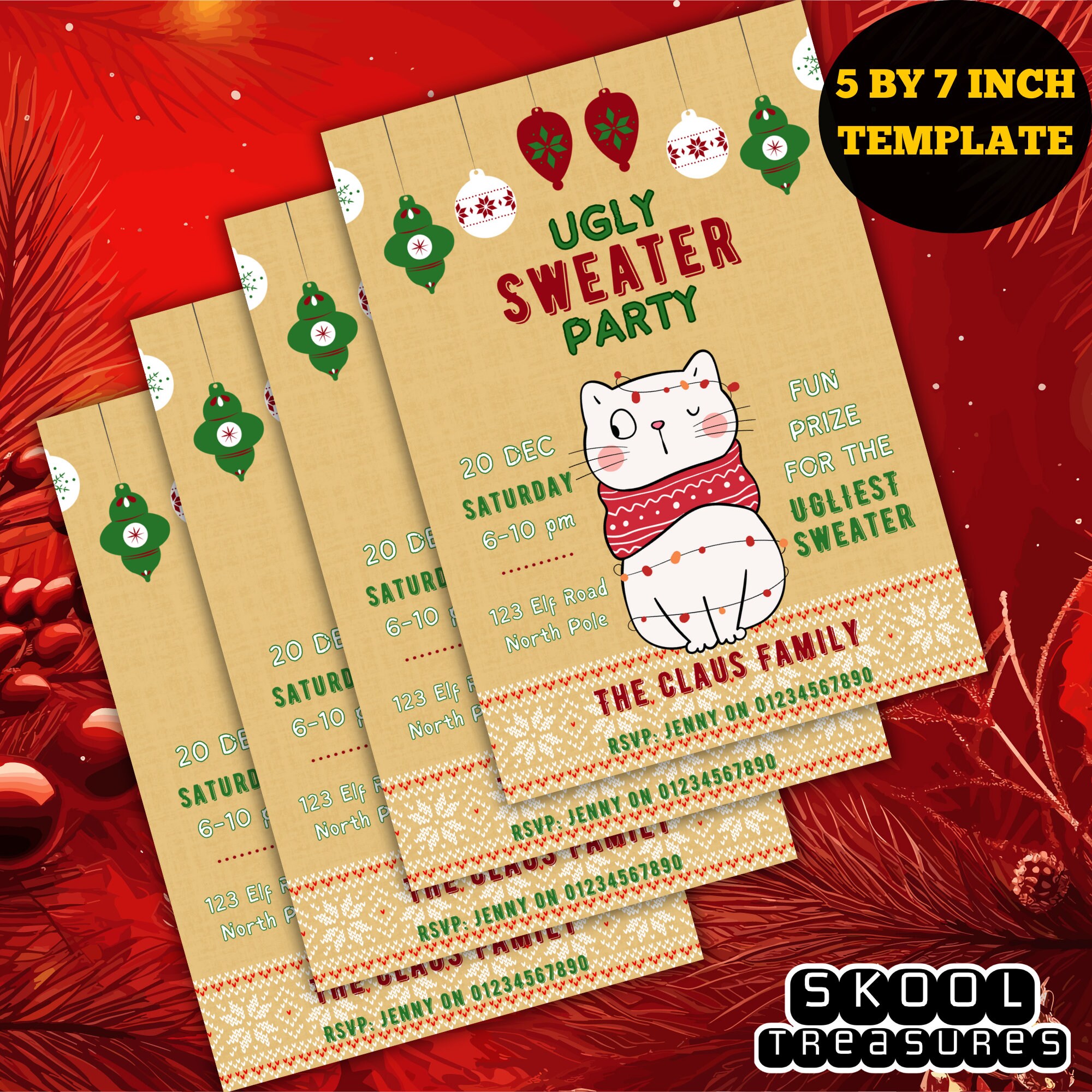 Editable Printable Ugly Sweater Party Invitation Digital - Etsy