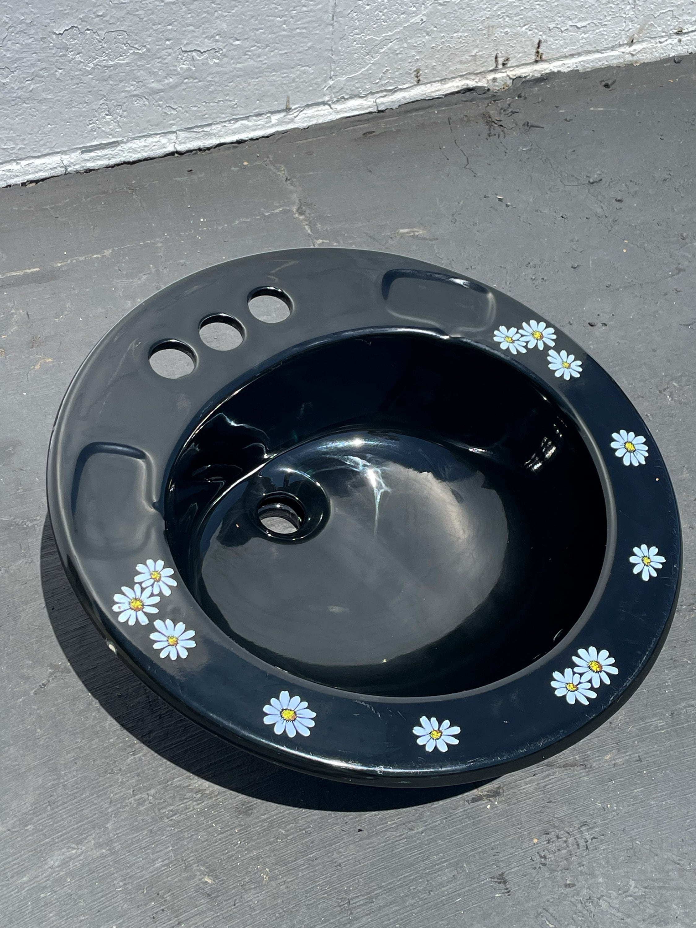 Vintage NOS Ceramic Black Daisy Sink DEADSTOCK Porcelain BRIGGS G500 - Etsy