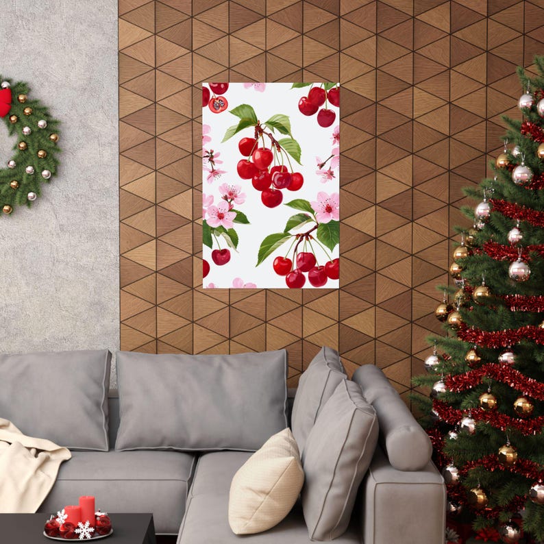 Vintage Cherry Matte Vertical Posters, Wall Art Prints, Retro Home ...