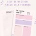 Cute 2 Page Self-reflection Checklist Digital Planner L PDF & JPG L ...