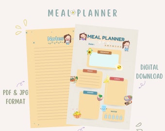 1 Page Kawaii Digital Daily Planner, Printable, Cute Digital Instant ...
