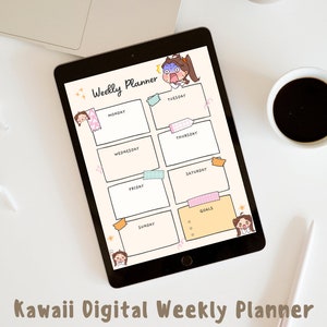 1 Page Cute and Funny Weekly Planner, Digital Weekly Planner, Printable ...