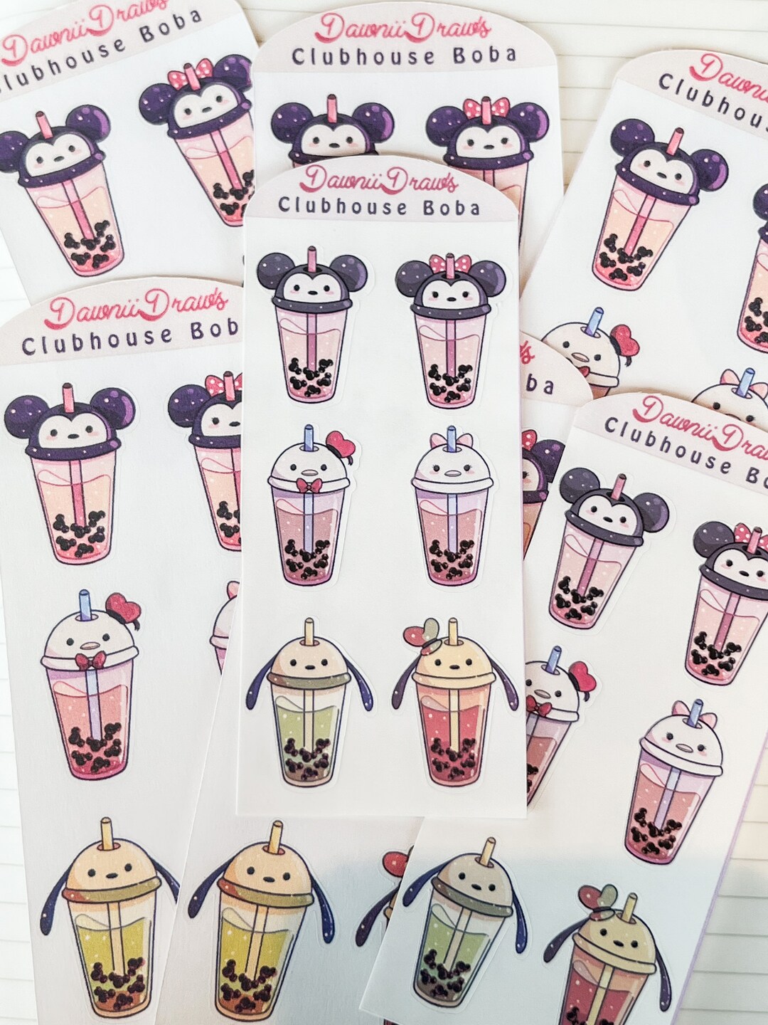 Disney Boba Sticker Sheet Cute Boba Tea Character - Etsy