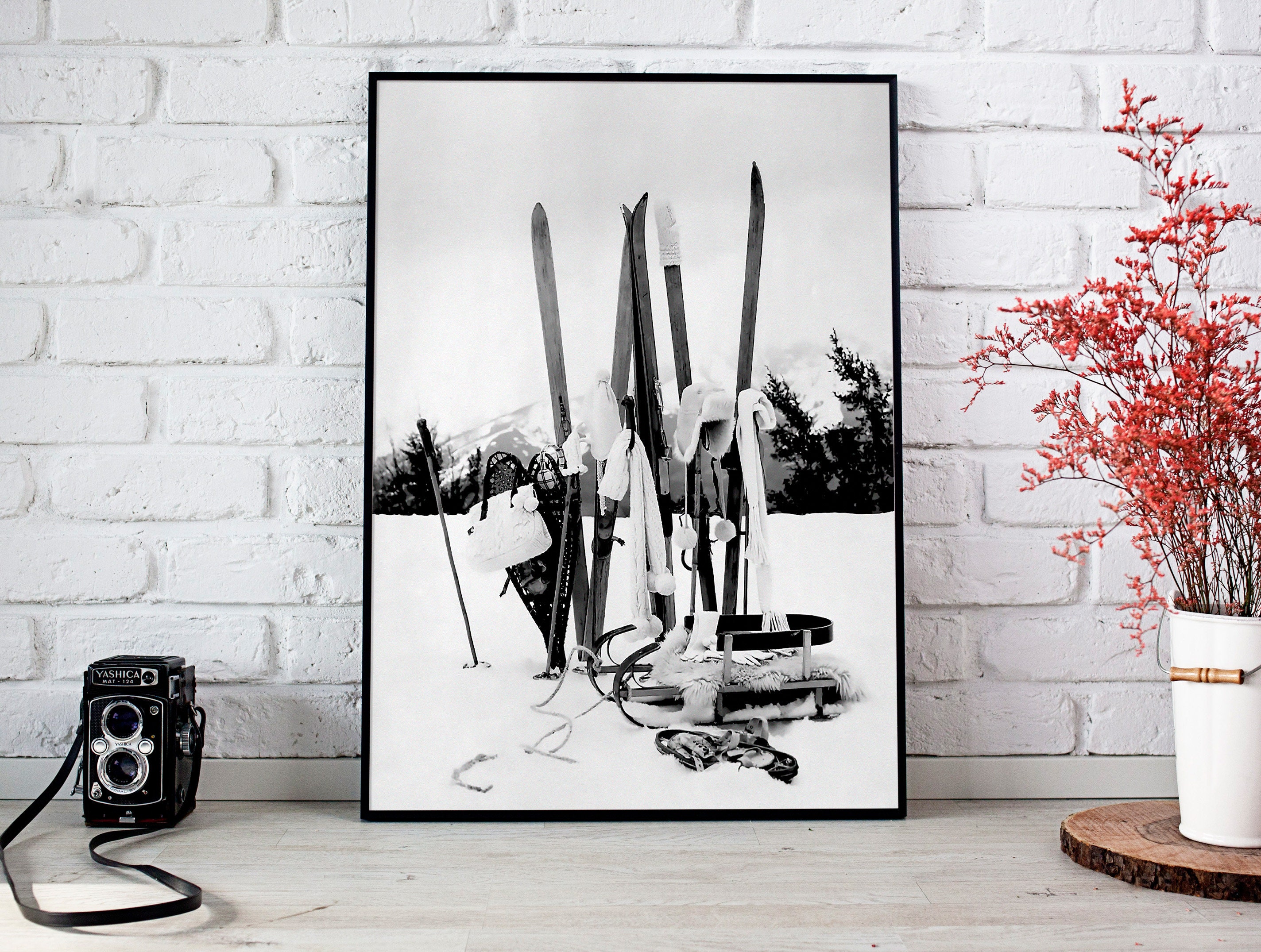 Vintage Apres Ski Poster, Skiing Wall Art, Black and White, Ski Photo ...