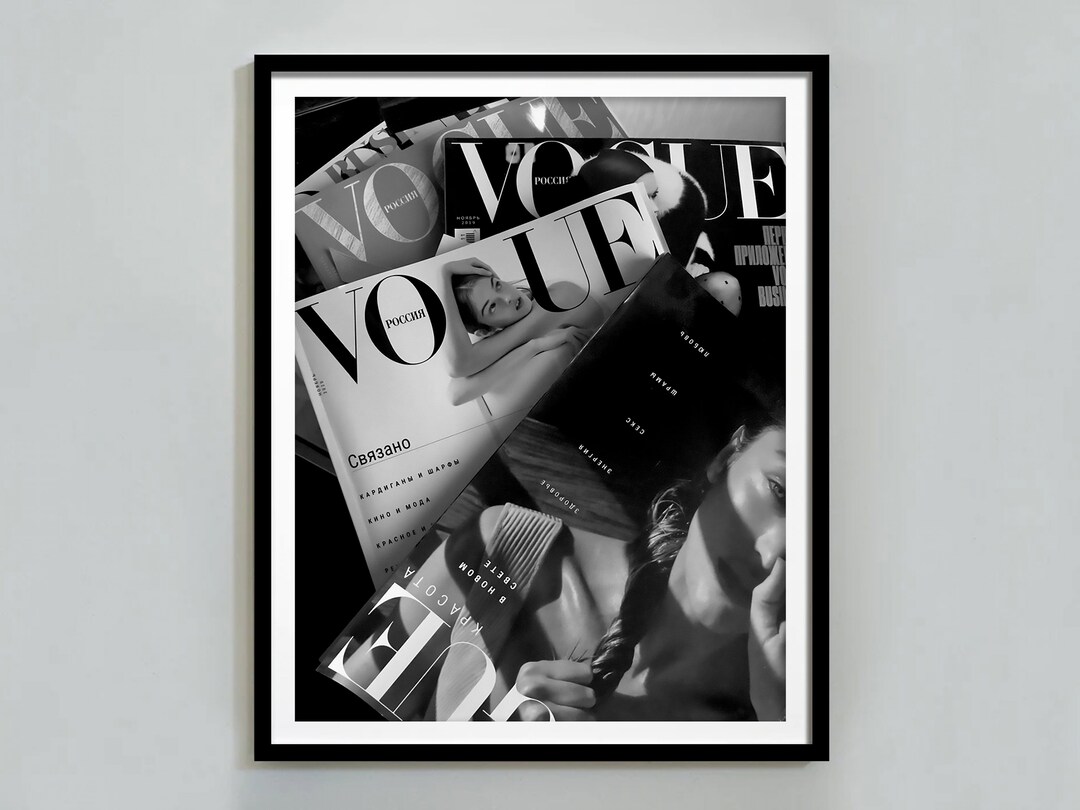 Vintage Magazine Poster, Printable Hypebeast Wall Art, Black and White ...