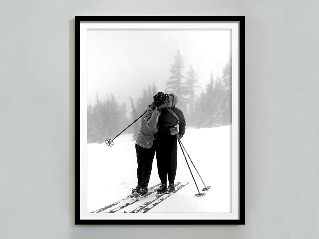 Vintage Ski Poster, Photo Print, Black and White, Skiing Prints, Retro ...