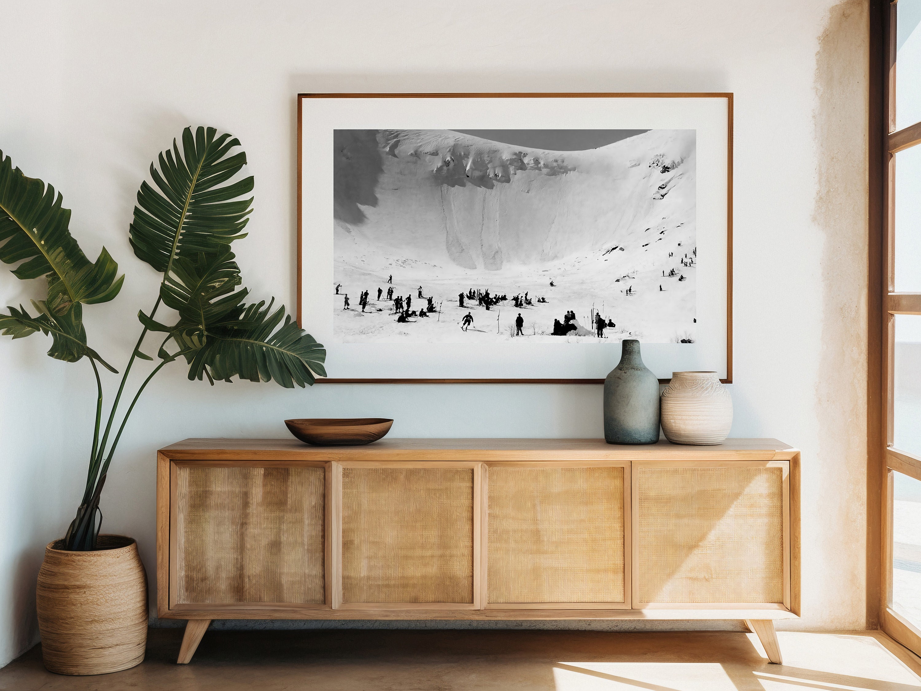 Vintage Tuckerman Ravine Ski Poster, Skiing Print, Black and White Wall ...