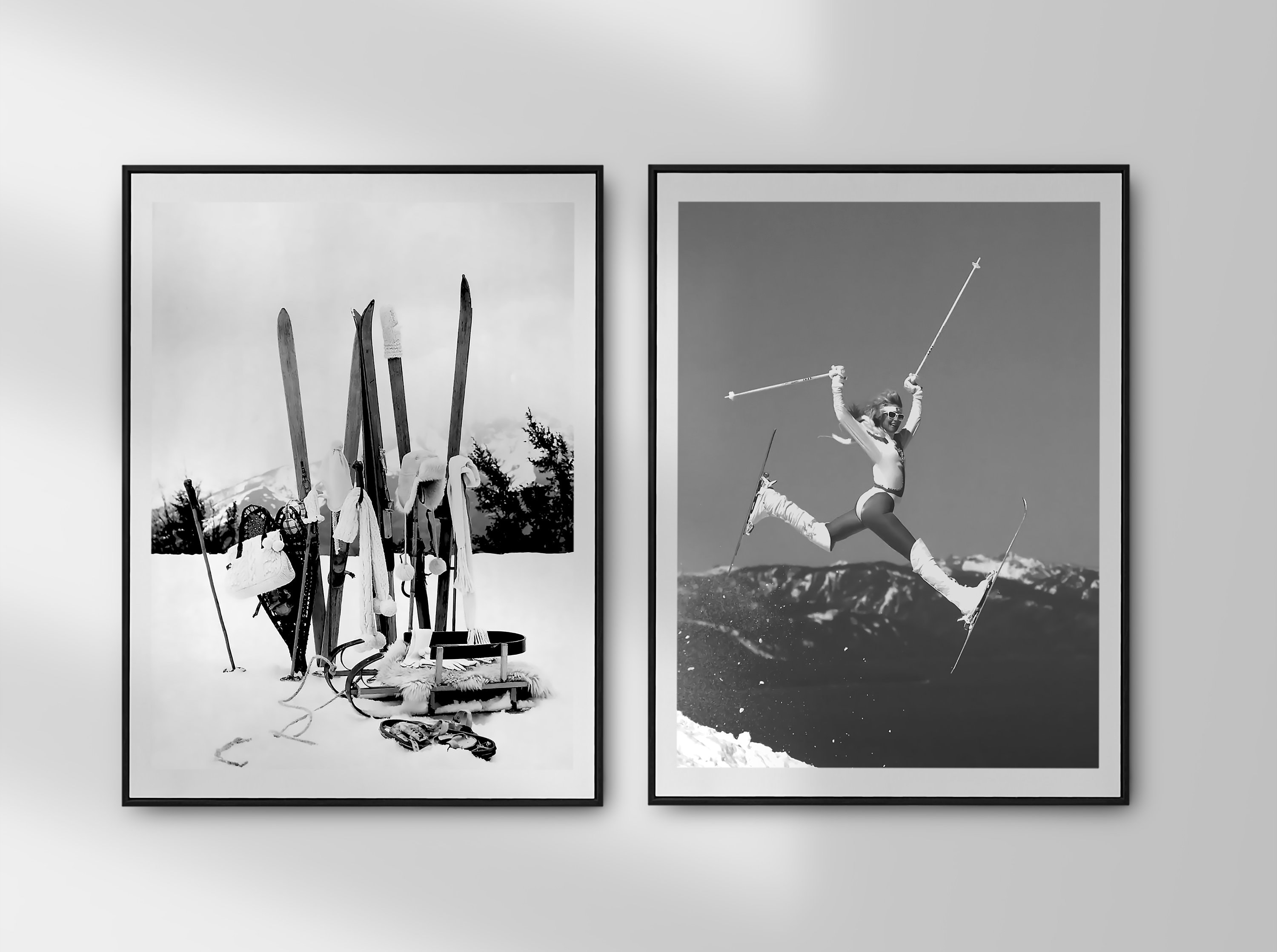 Vintage Apres Ski Poster, Skiing Wall Art, Black and White, Ski Photo Print, Digital Download ...