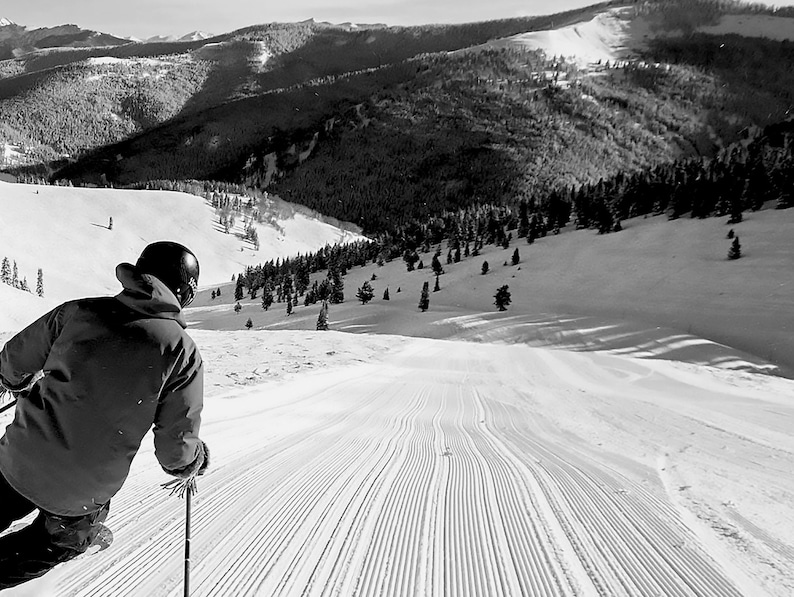 Vintage Ski Vail Colorado Poster, Black and White Ski Photo, Retro Wall ...