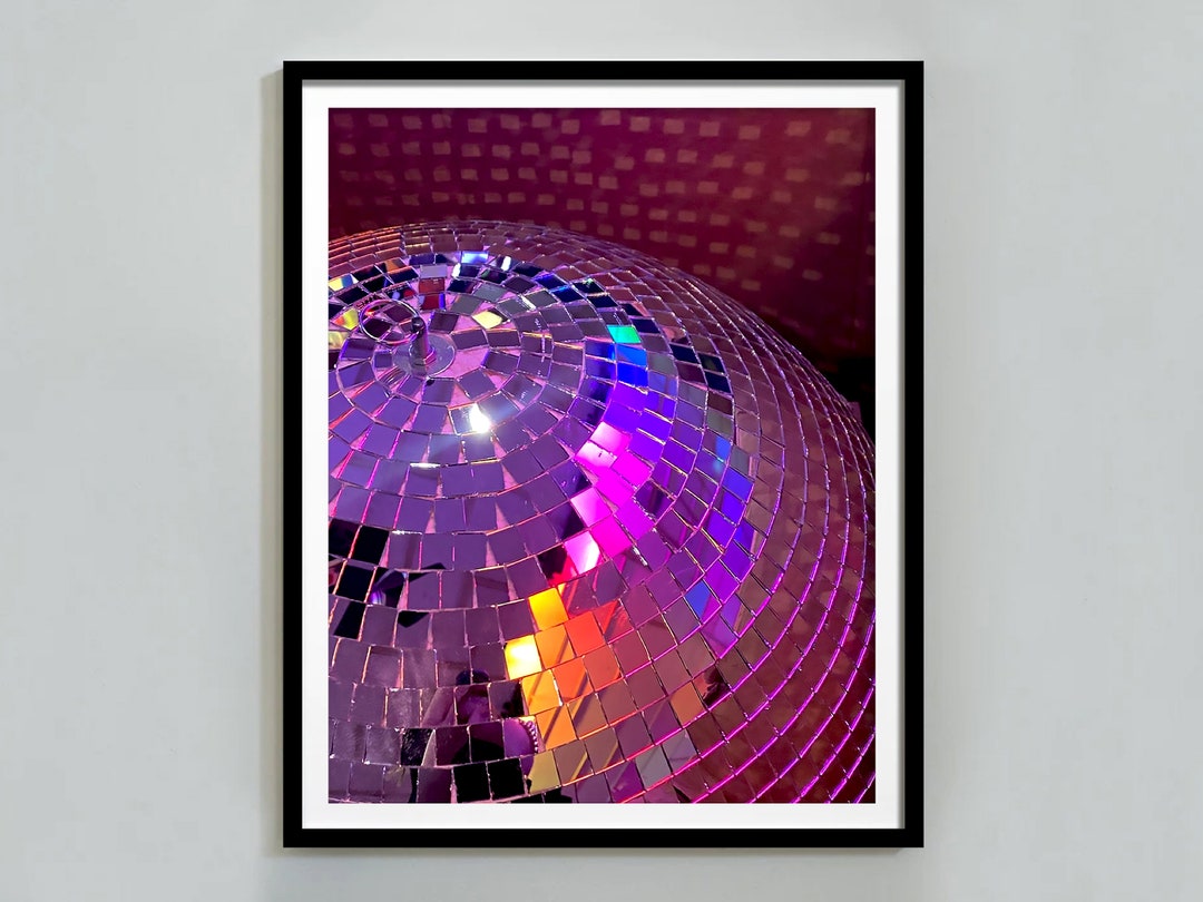Funky Disco Ball Poster, Printable Trendy Wall Art, Bar Cart Print ...