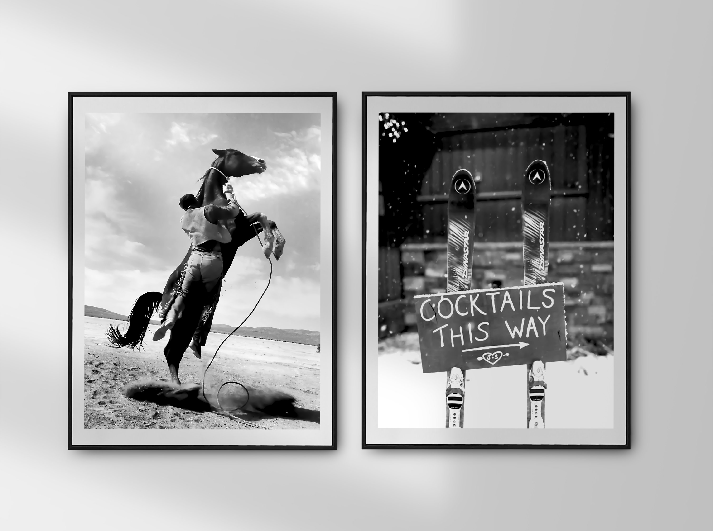 Vintage Cowboy Poster, Wild West Photo, Black and White Wall Art, Retro ...