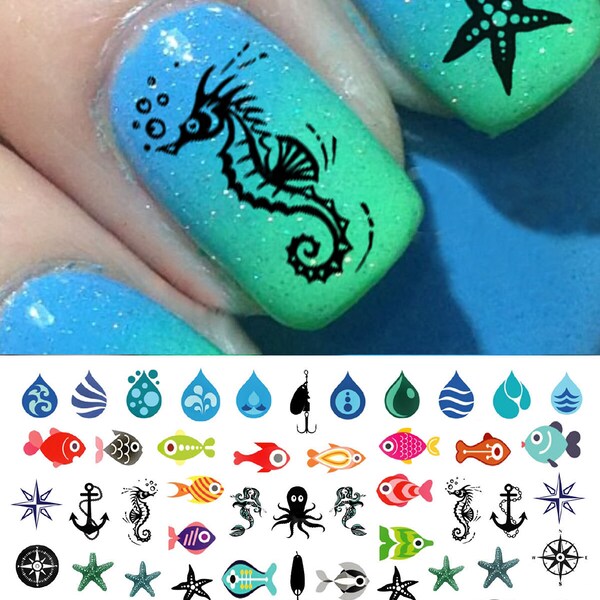 Nautical Nail Decals - Etsy