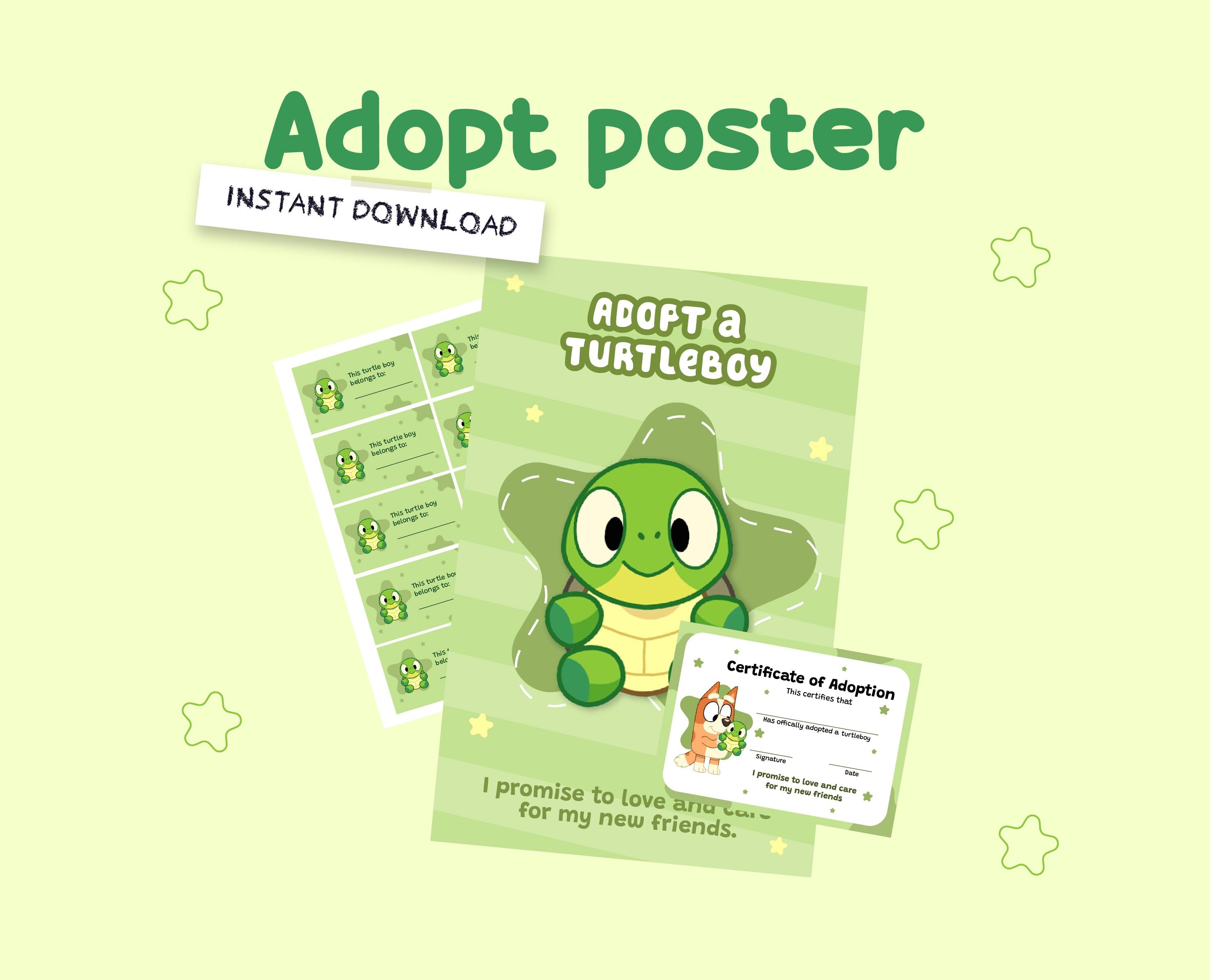 Turtleboy Adoption Kit: Instant Download for Fun Party Activity ...