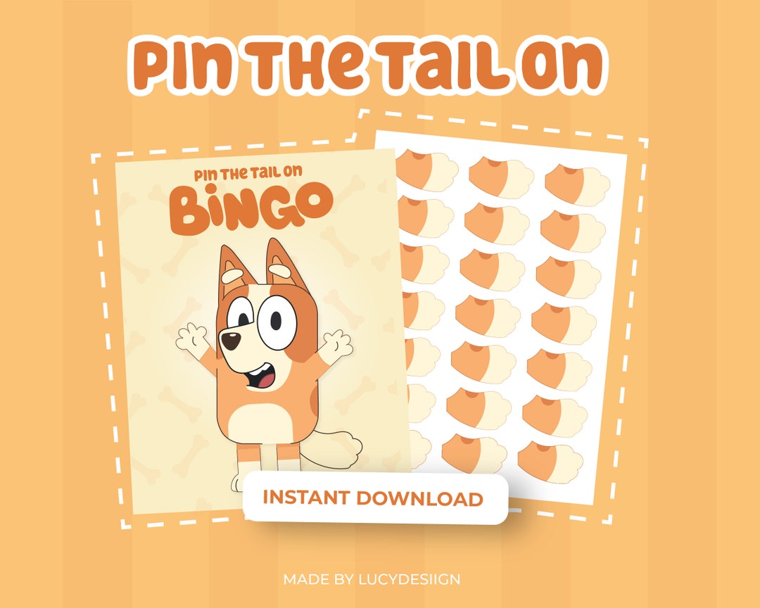 Pin the Tail on Bingo Bluey Party Poster - Etsy New Zealand