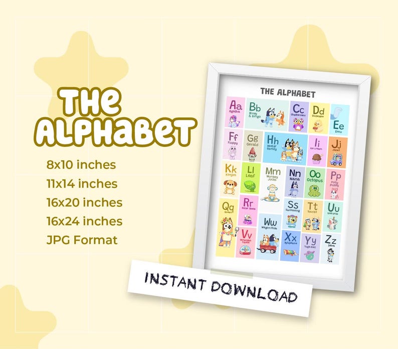 ABC Poster, Educational Poster, Homeschool Printables, Classroom ...